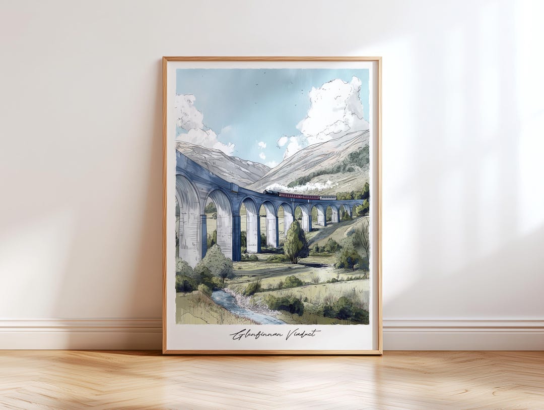 Glenfinnan Viaduct Scotland Print: Watercolour Travel Poster NOT FRAMED ...