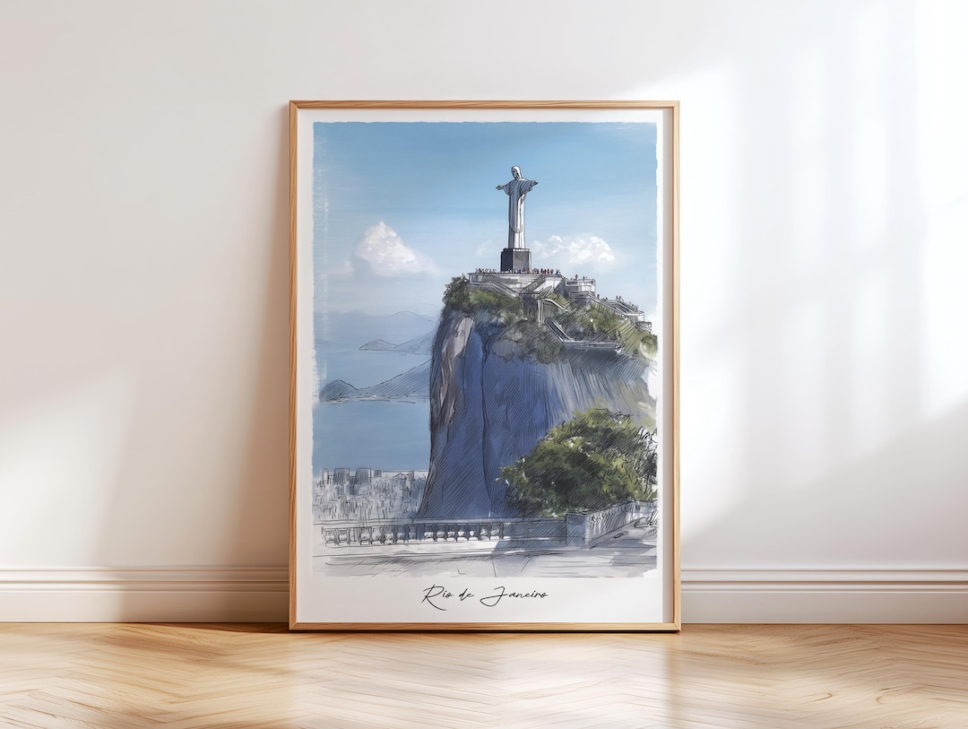 Rio De Janeiro Print, Rio De Janeiro Travel Poster Wall Art, Rio De ...