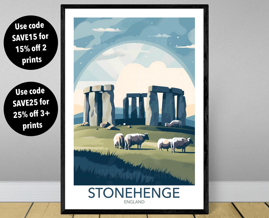 Stonehenge England Travel Poster Art Print, Stonehenge Travel Poster ...