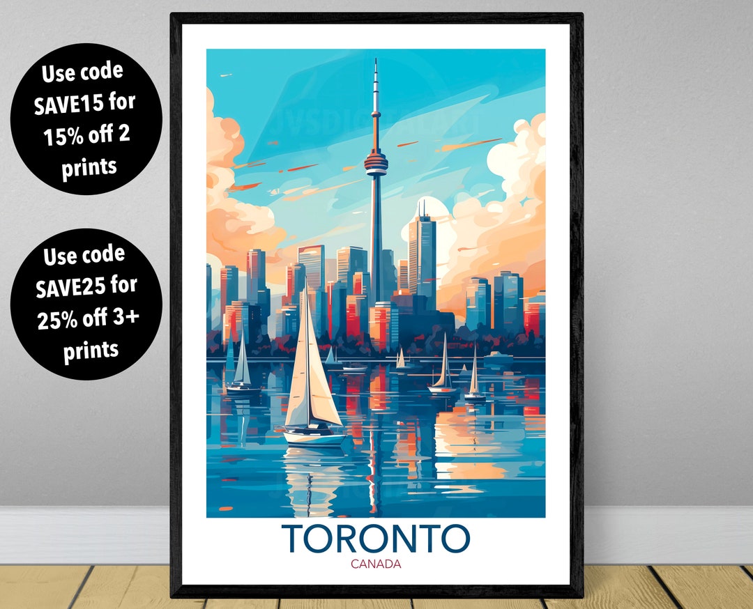 Toronto Canada Travel Poster Art Print, Toronto Travel Poster, Toronto ...