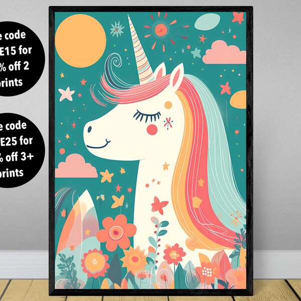 Unicorn Poster - Etsy