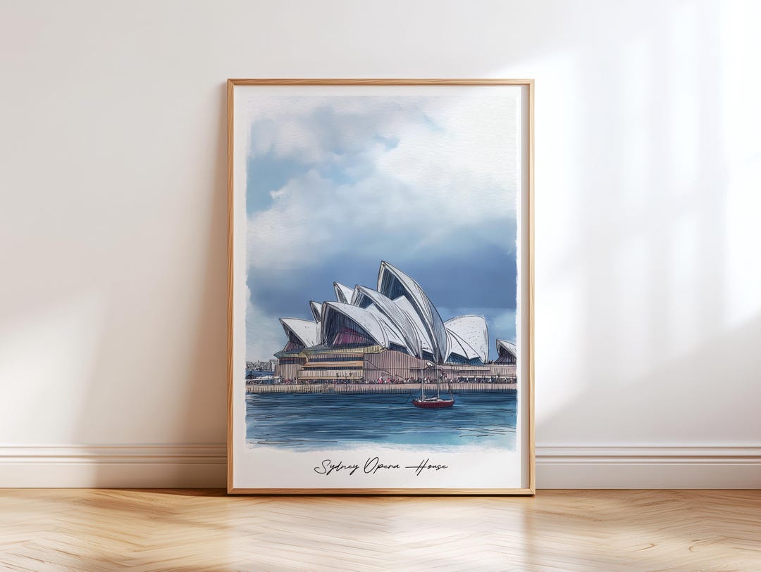 Sydney Opera House Print, Sydney Australia Travel Poster Wall Art ...