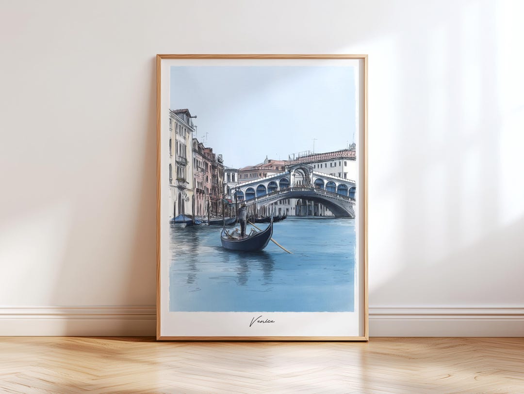 Venice Rialto Bridge Italy Print, Venice Travel Poster Wall Art, Venice ...