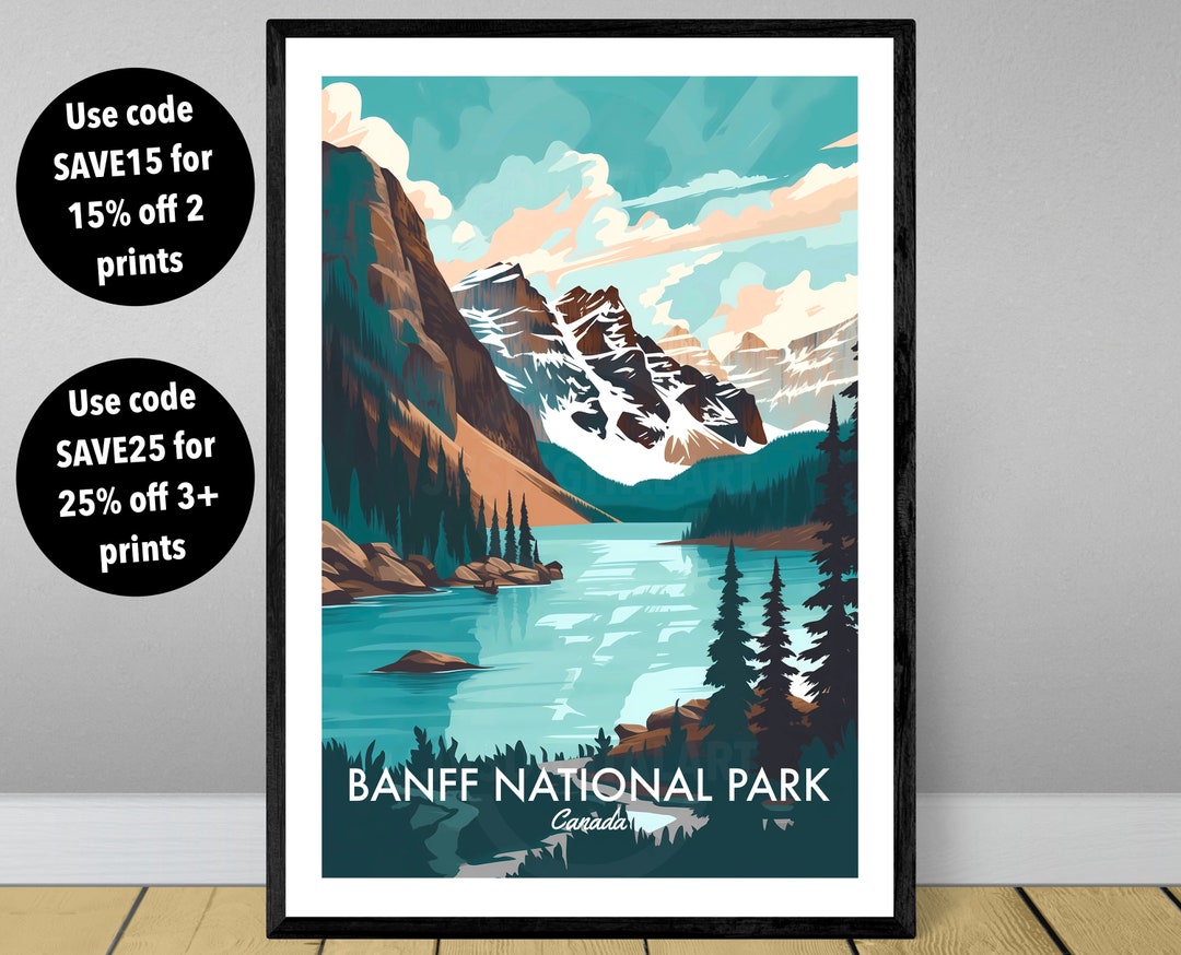 Banff National Park Travel Poster Art Print, Banff Travel Print, Banff ...