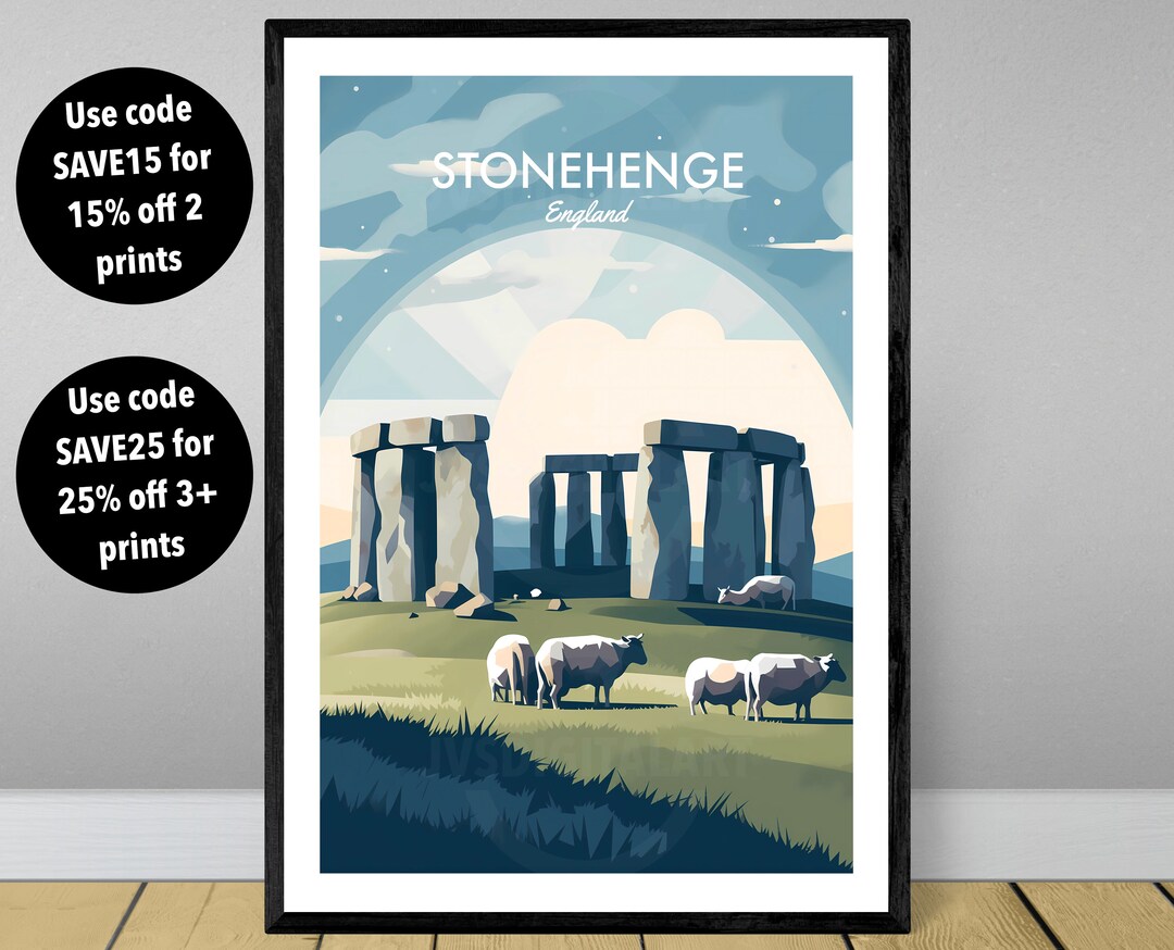 Stonehenge England Travel Poster Art Print, Stonehenge Travel Poster ...