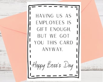 Funny Boss's Day Card Printable Pdf / Instant Download / - Etsy