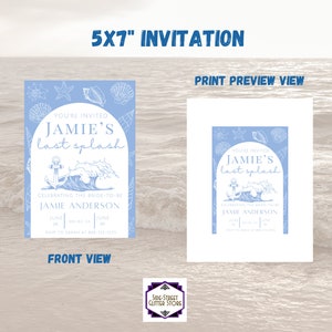 Last Splash Bachelorette Invitation and Itinerary, Beach Party Invite ...
