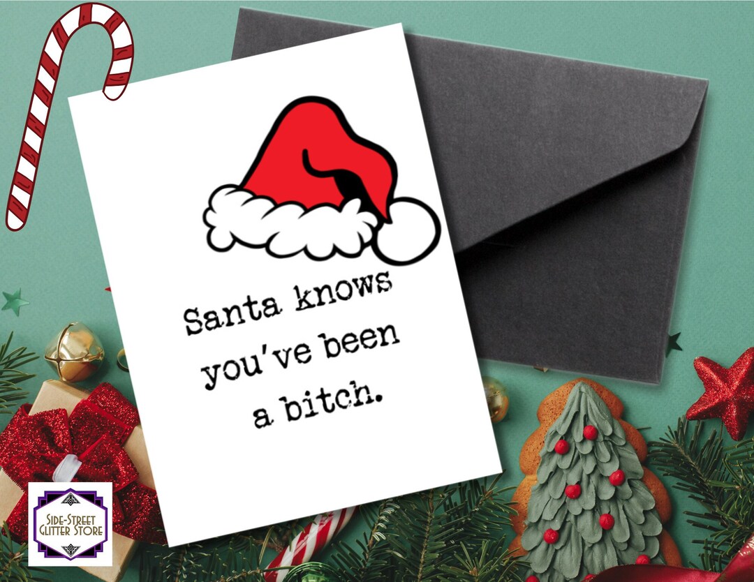 Hilarious Christmas Card for Her Santa Knows You've Been - Etsy