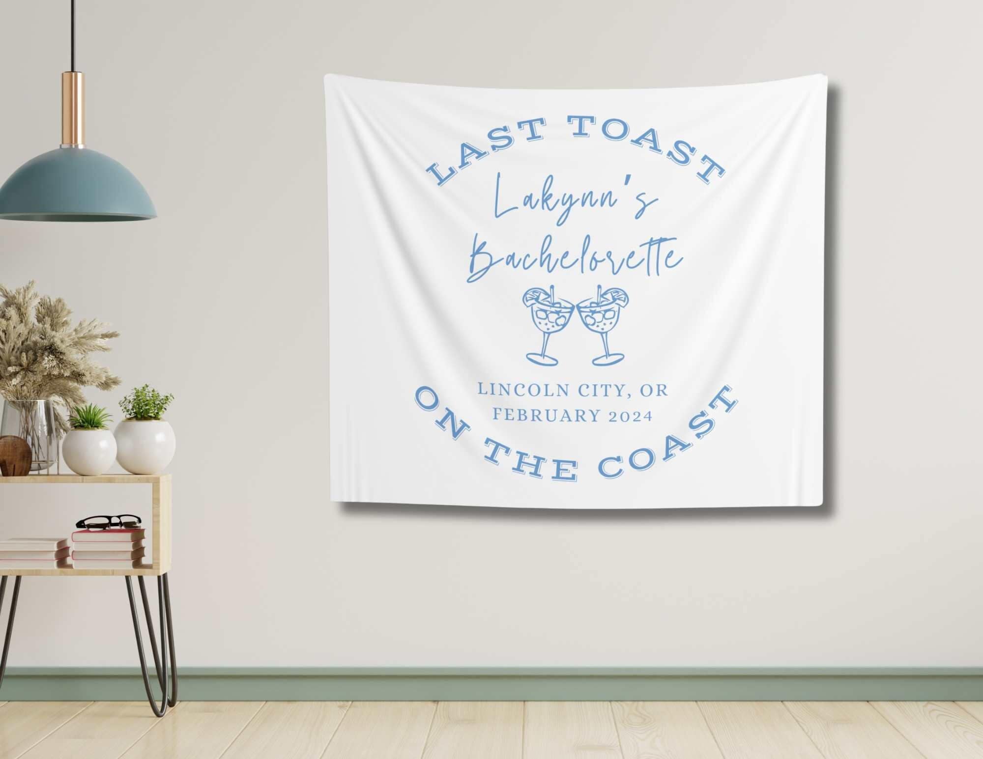 Custom Last Toast on the Coast Bachelorette Flag, Coastal Themed ...