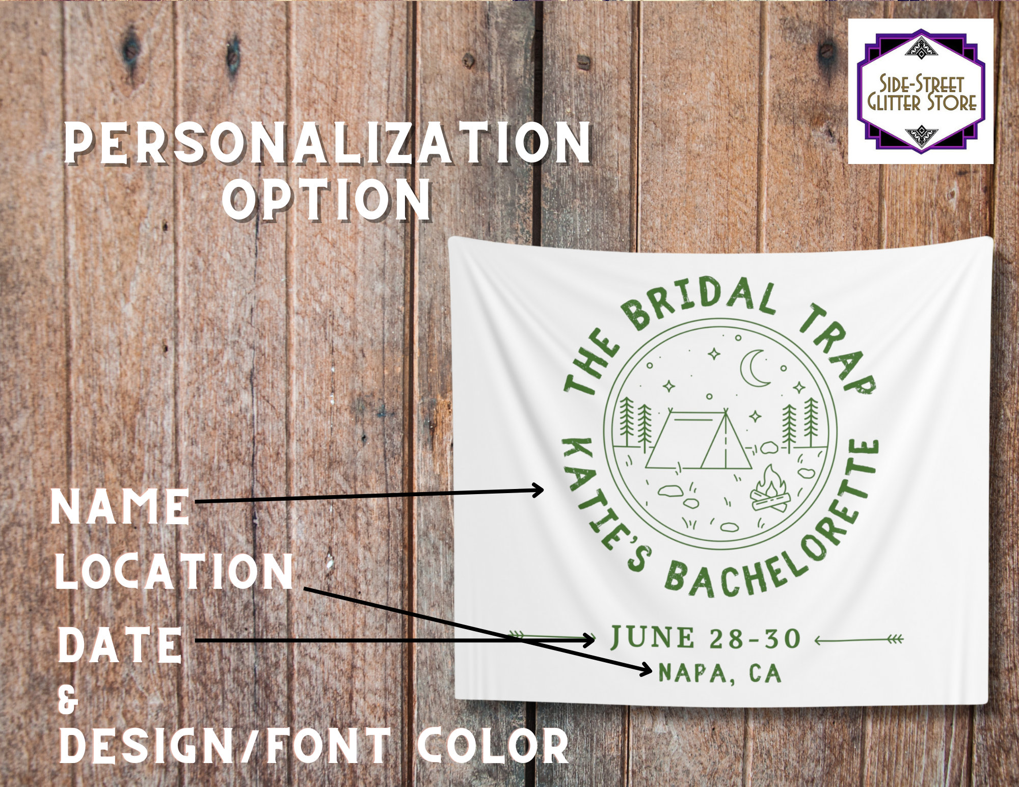 Camp Bachelorette Flag, Camp Bach Banner, Custom Camp Banner, the ...