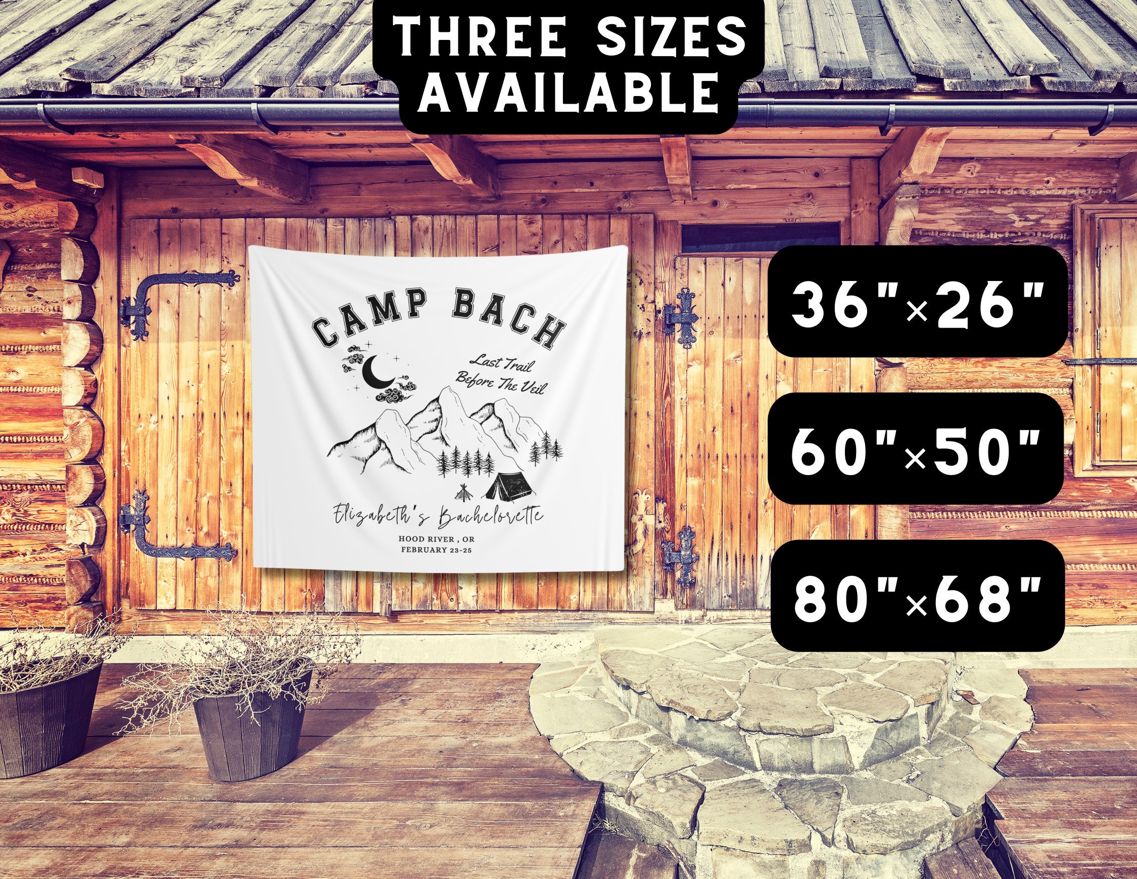 Camp Bach Flag, Custom Camp Bachelorette Banner, Camping Bachelorette ...