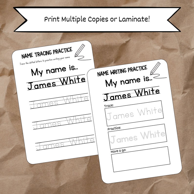 Custom Name Tracing and Writing Sheet, Personalized Name Trace ...