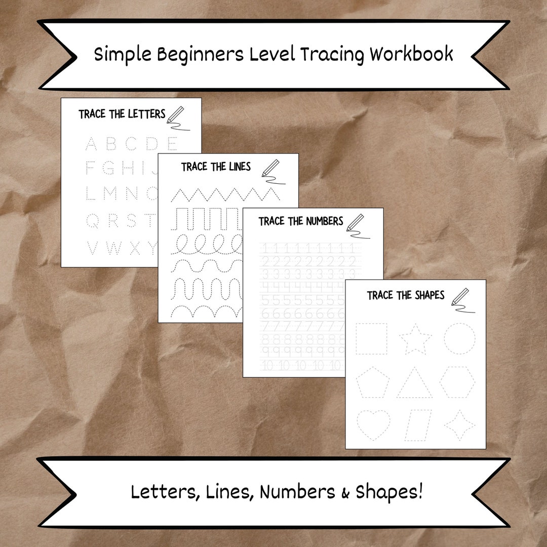 Simple Practice Tracing Workbook for Beginners - Etsy
