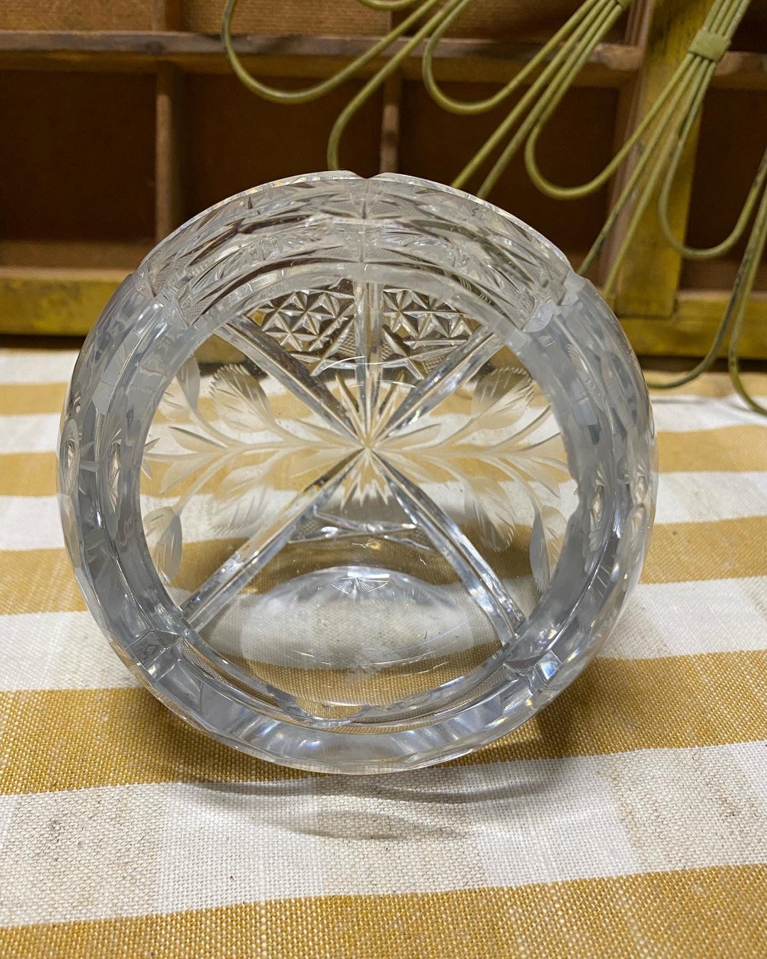 Vintage Crystal Table Top Bowl Terrarium - Etsy