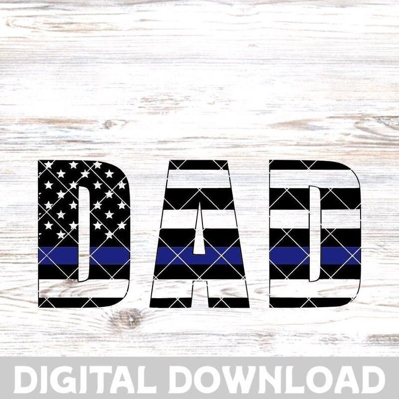 Dad Blue Line Graphic - Etsy