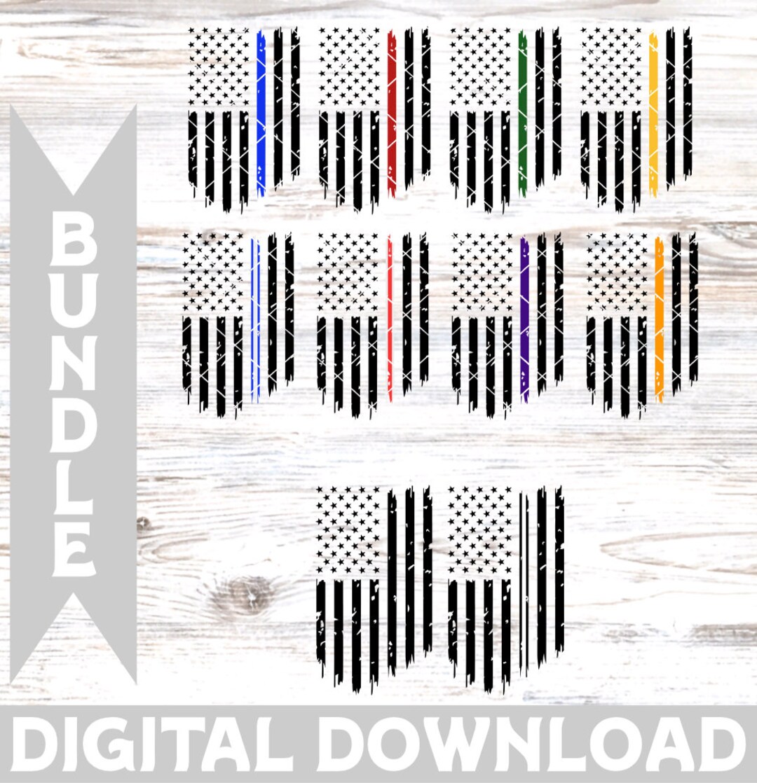 Thin Line Support Flag Bundle First Responder Police Firefighter Nurse ...