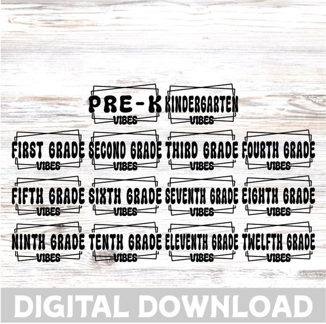 Teacher Grade Vibes SVG PNG: Back to School Team Design (digital ...