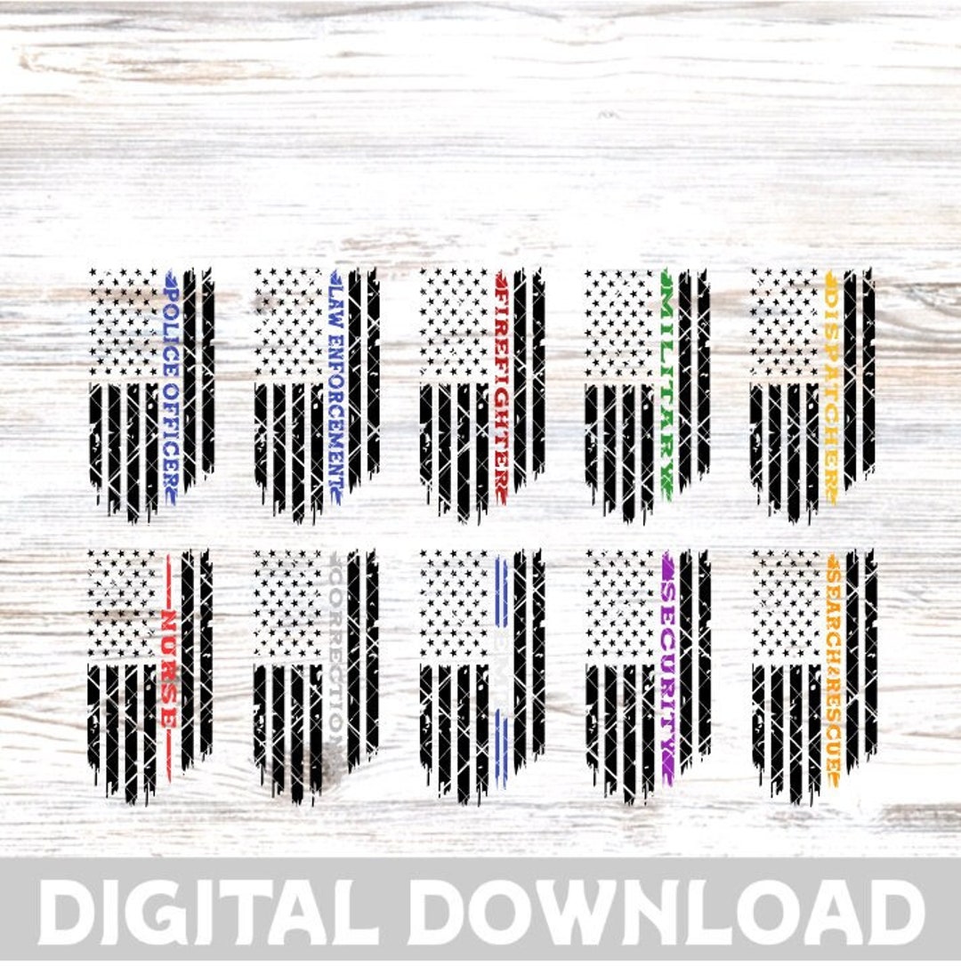 Thin Line Support Flag Bundle | First Responder | Police | Firefighter ...
