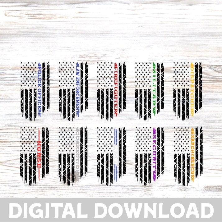 Thin Line Support Flag Bundle | First Responder | Police | Firefighter ...
