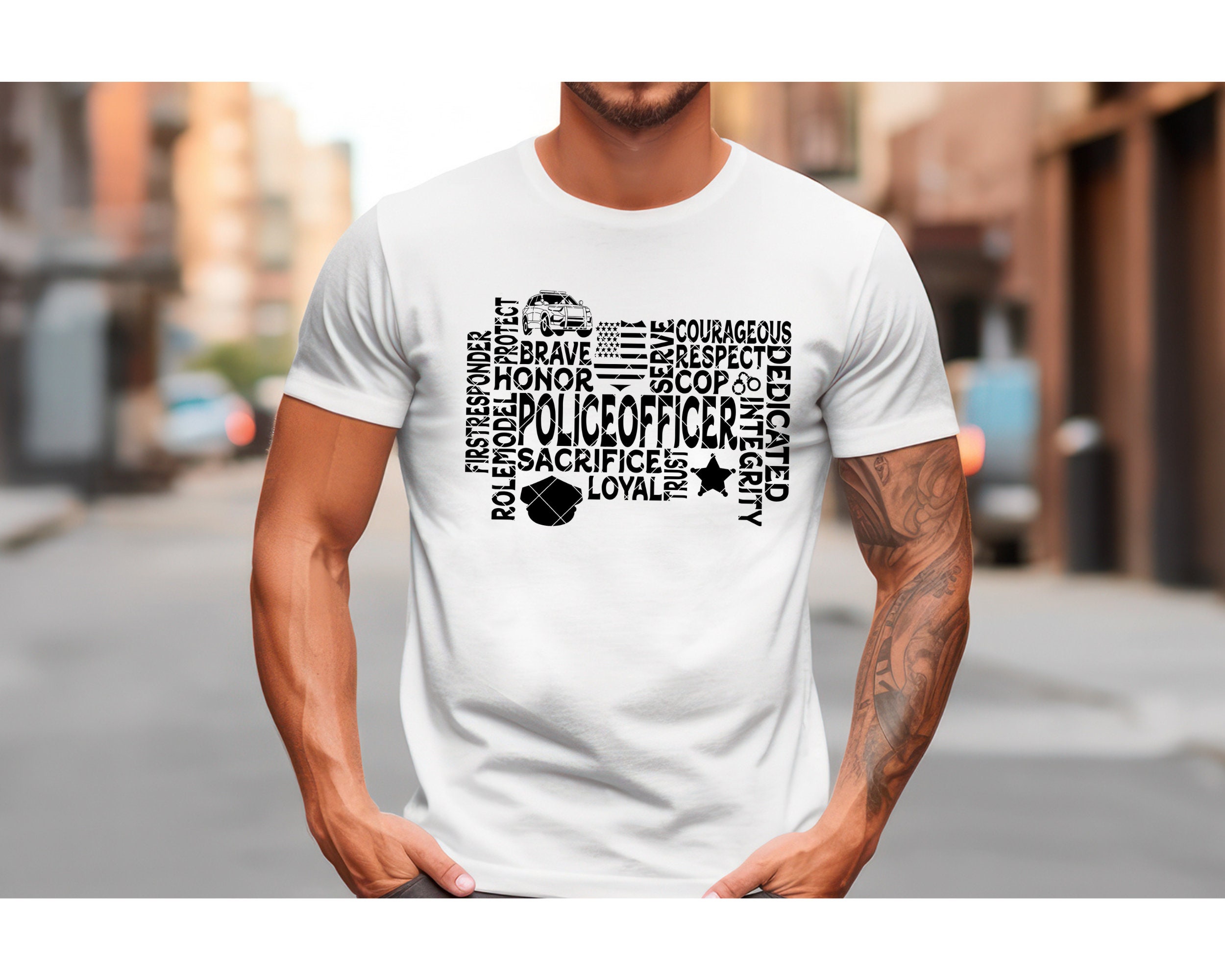 Police Officer Collage Word Art | Law Enforcement Gifts | Back the Blue ...