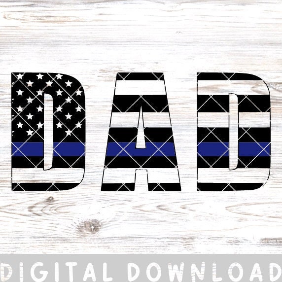 Thin Blue Line Flag Father's Day Police Officer - Etsy