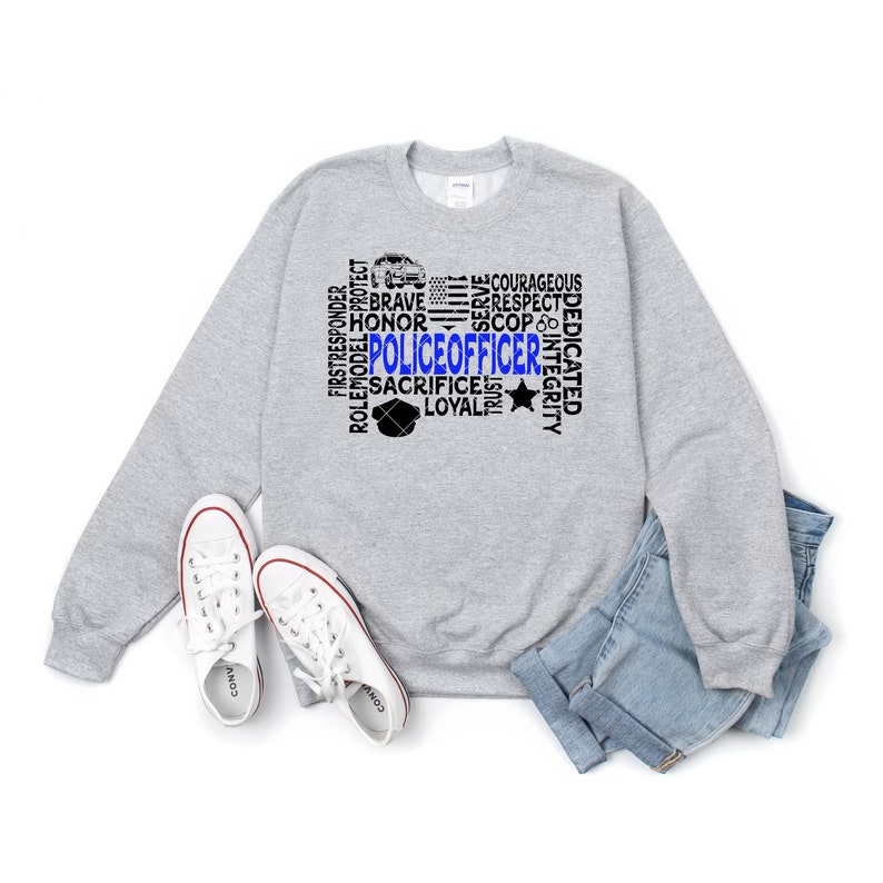 Police Officer Word Art SVG: Law Enforcement Collage Design (digital ...