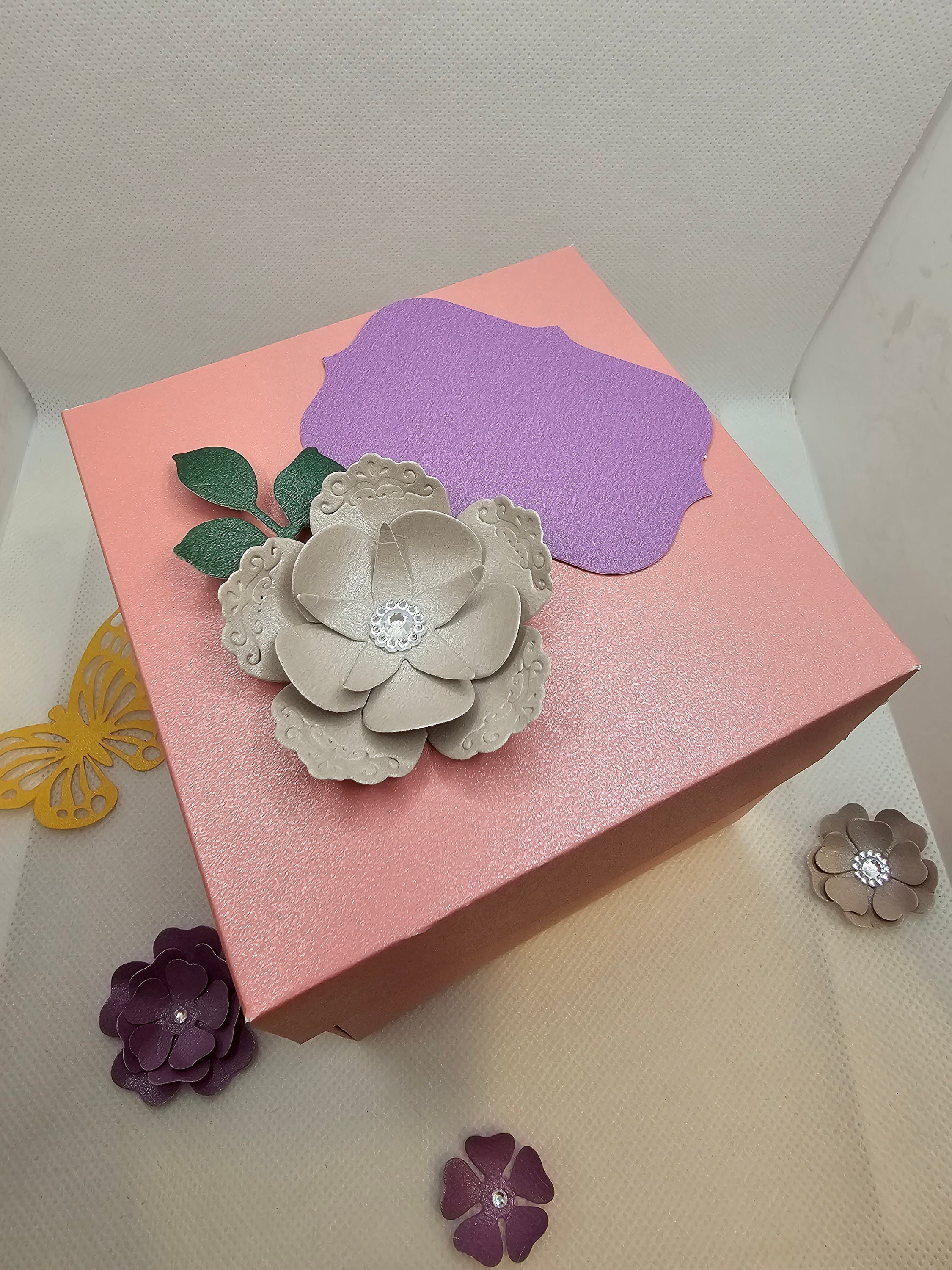 Customizable Quinceañera Invitations. Explosion Box in Pink, Floral ...