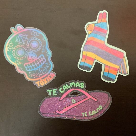 La Toxica La Chancla and Piñata Holo Sticker Pack /latino | Etsy