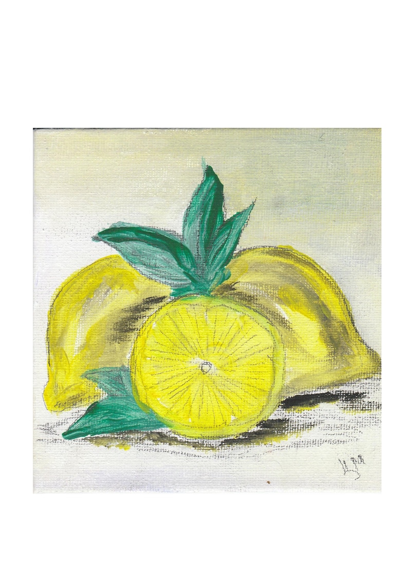 Lemon Watercolor Print: Hand-painted Mediterranean Fruit Art - Digital ...