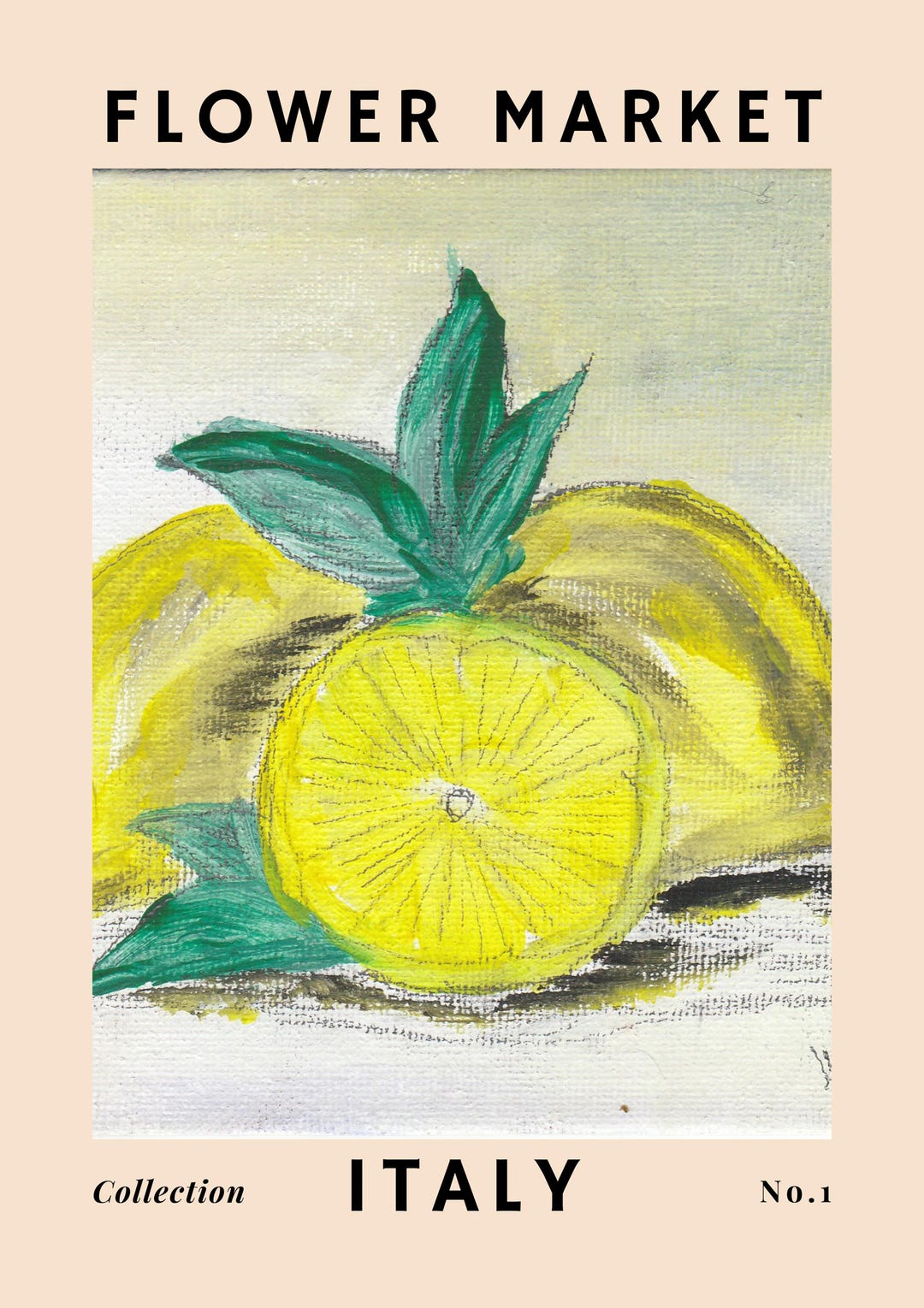 Lemon Watercolor Print: Hand-painted Mediterranean Fruit Art - Digital ...