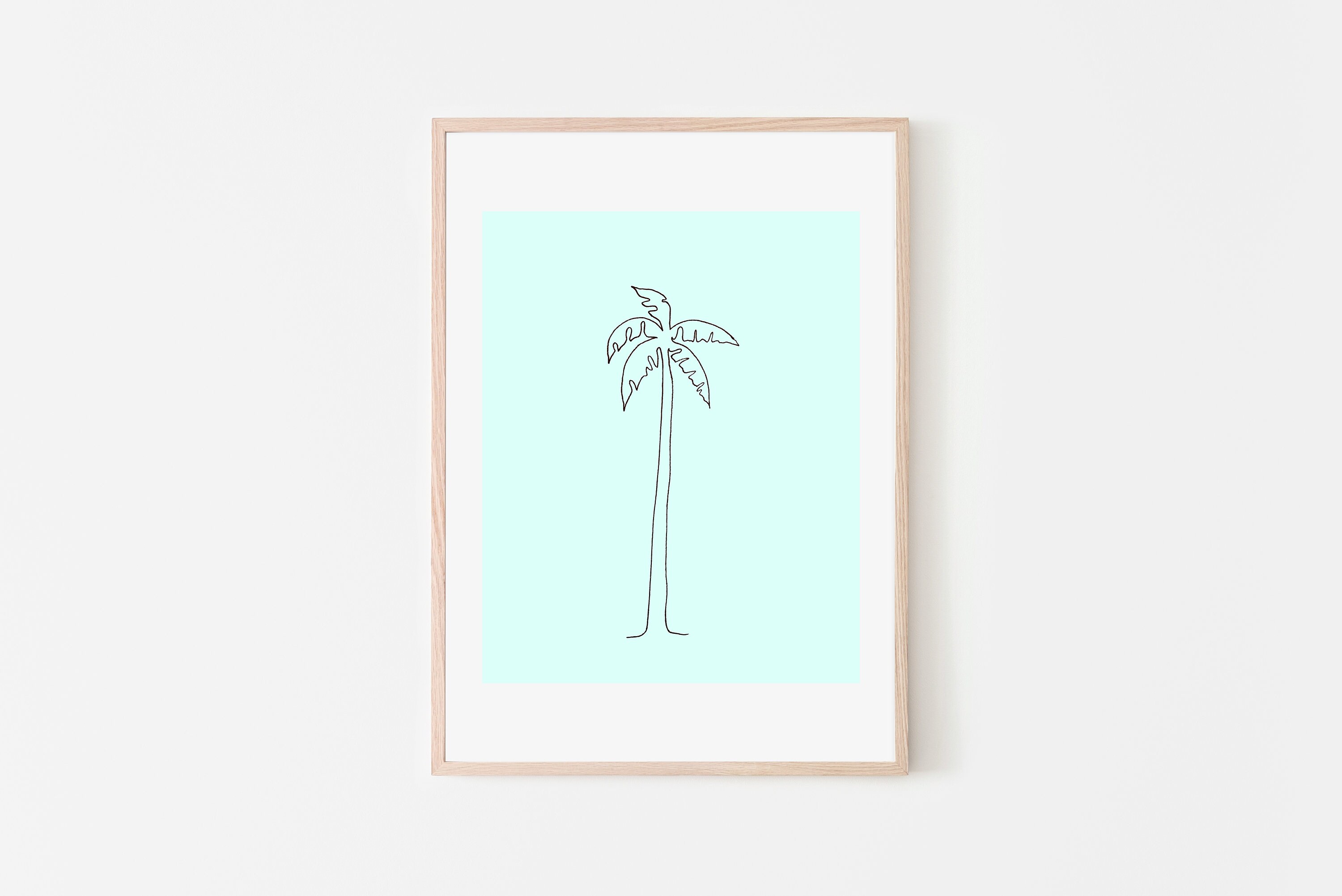 Vertical Digital Palm Tree Print, Palm Tree Print, Minimalistic Digital ...
