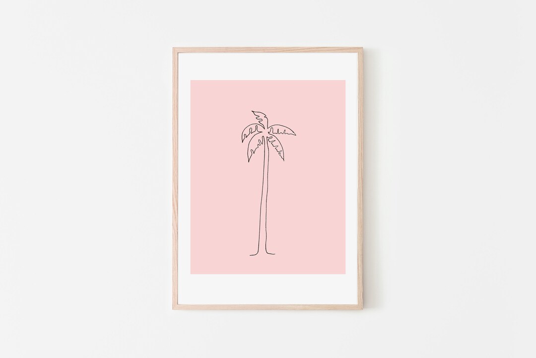 Minimalist Palm Tree Line Art Print (digital Download) - Etsy