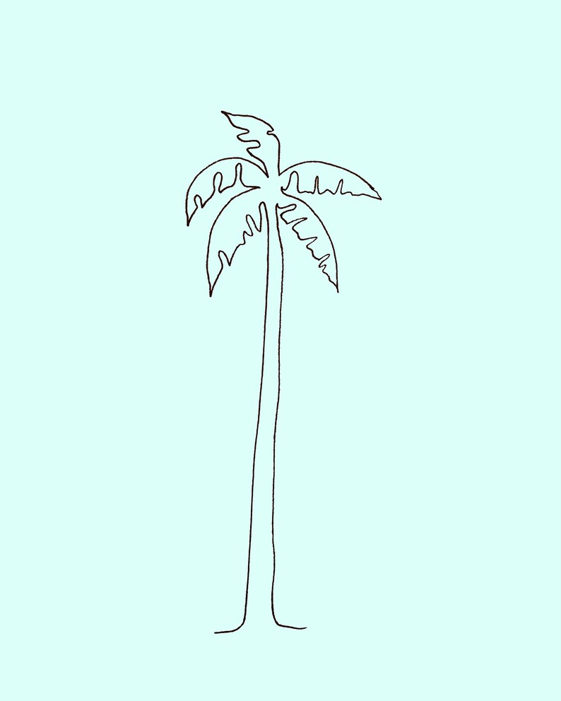 Vertical Digital Palm Tree Print, Palm Tree Print, Minimalistic Digital ...