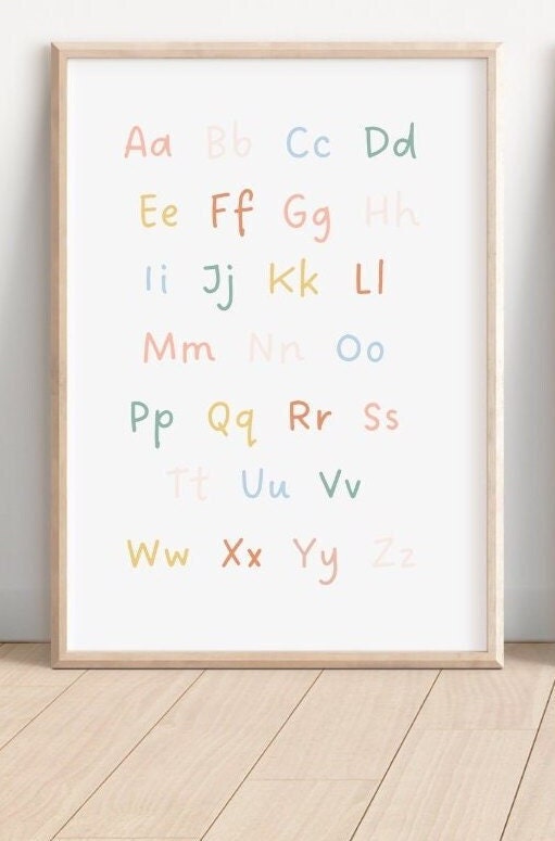 Alphabet Poster, Number Poster, Shapes Poster, Set of 3 Educational ...