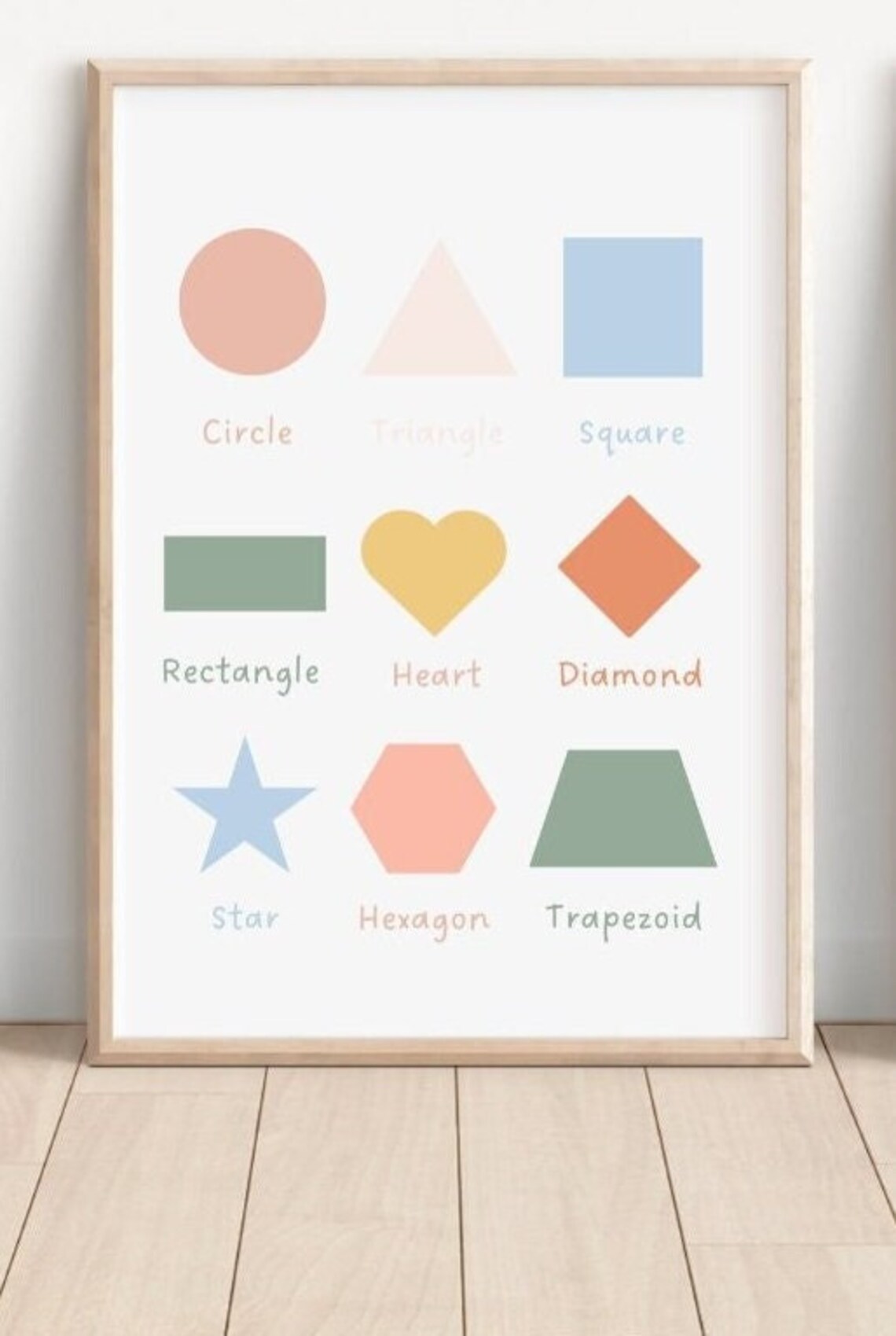 Alphabet Poster, Number Poster, Shapes Poster, Set of 3 Educational ...