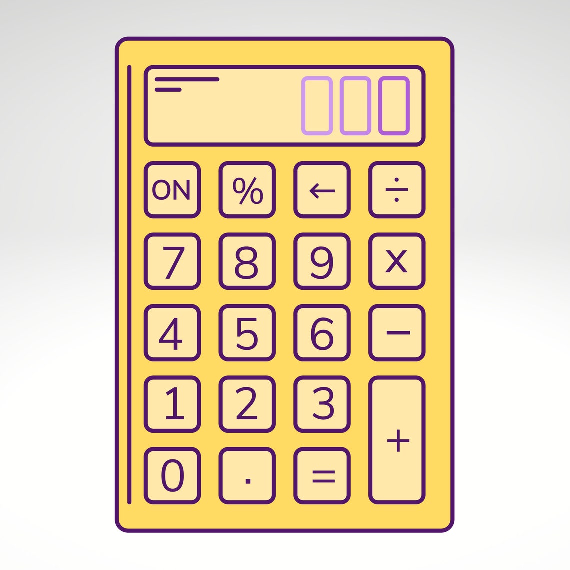 Digital Calculator, SVG Calculator, Calculator Outline SVG, 12 Digit ...