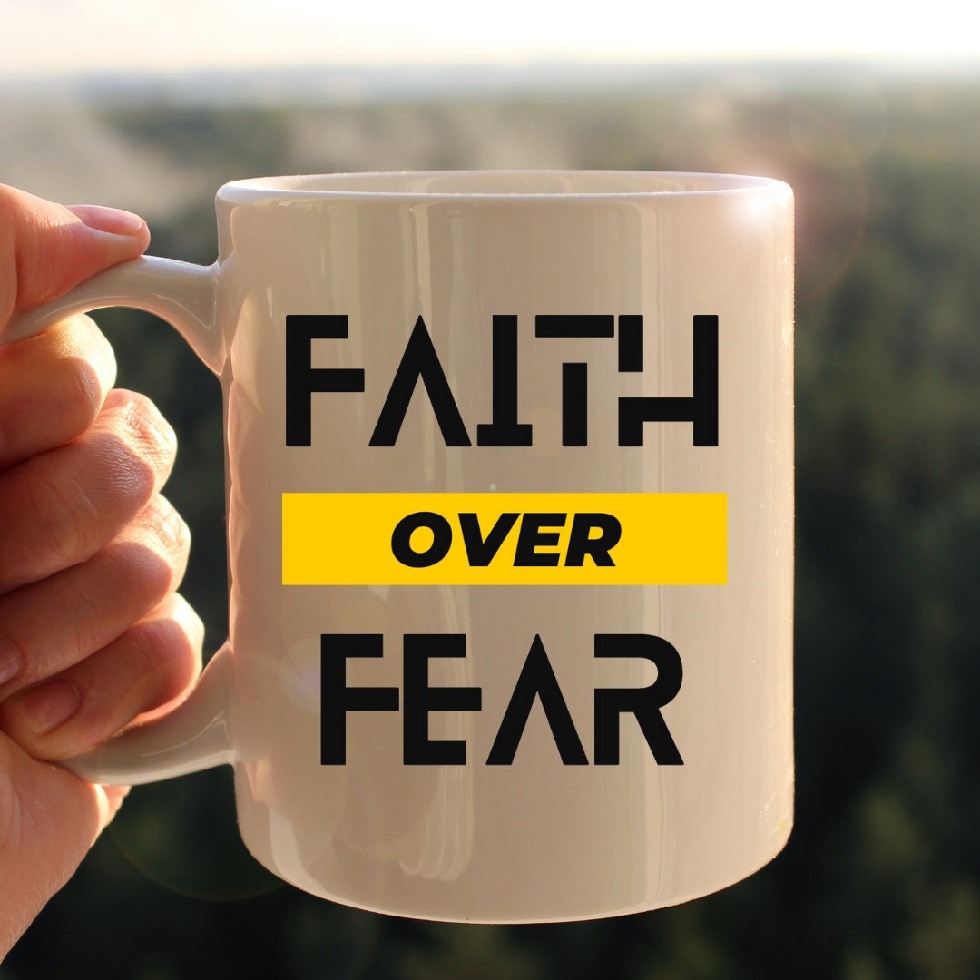 Faith Over Fear Printable Logo Design for Mugs and Shirts, Editable T ...