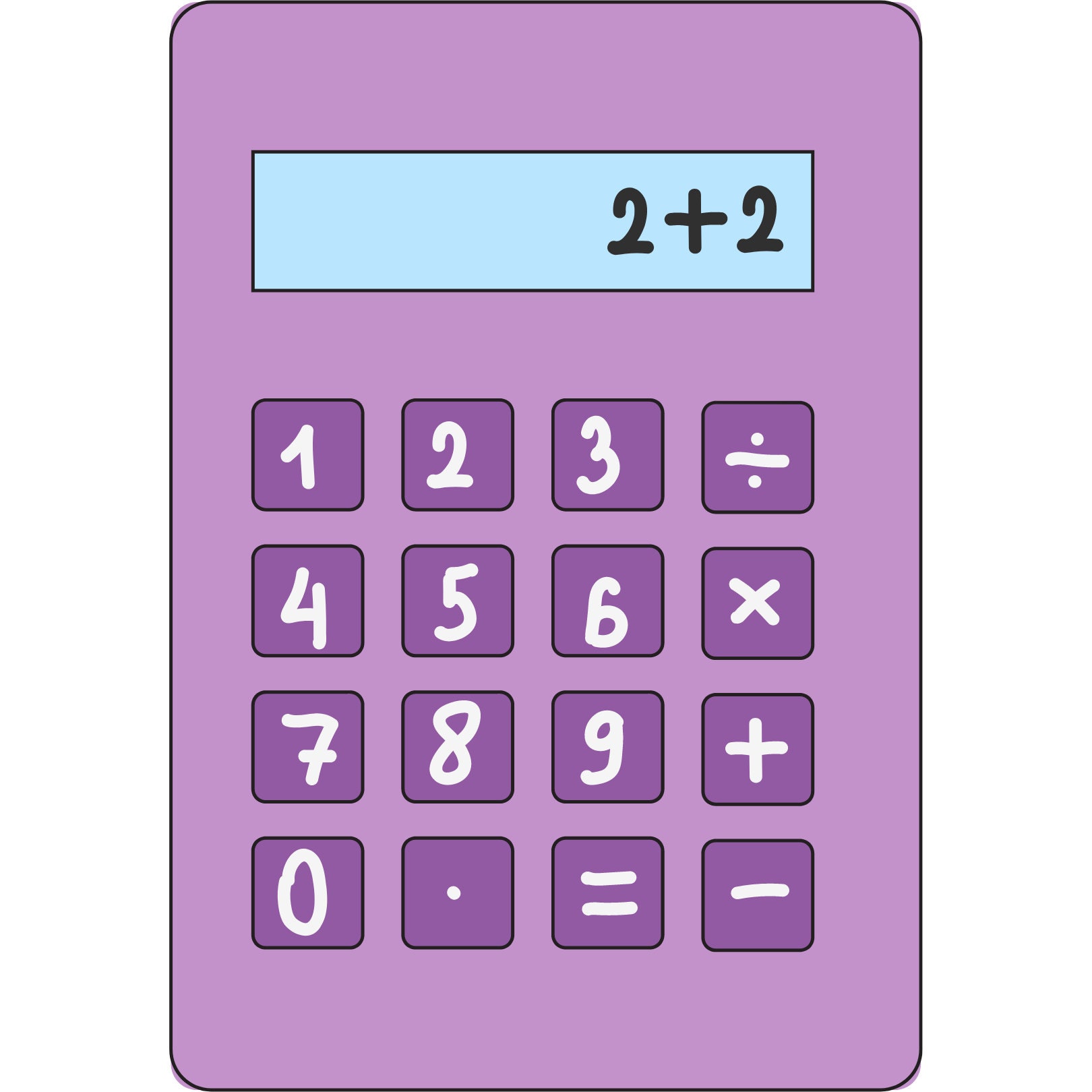 Digital Calculator, SVG Calculator, Calculator Outline SVG, 12 Digit ...