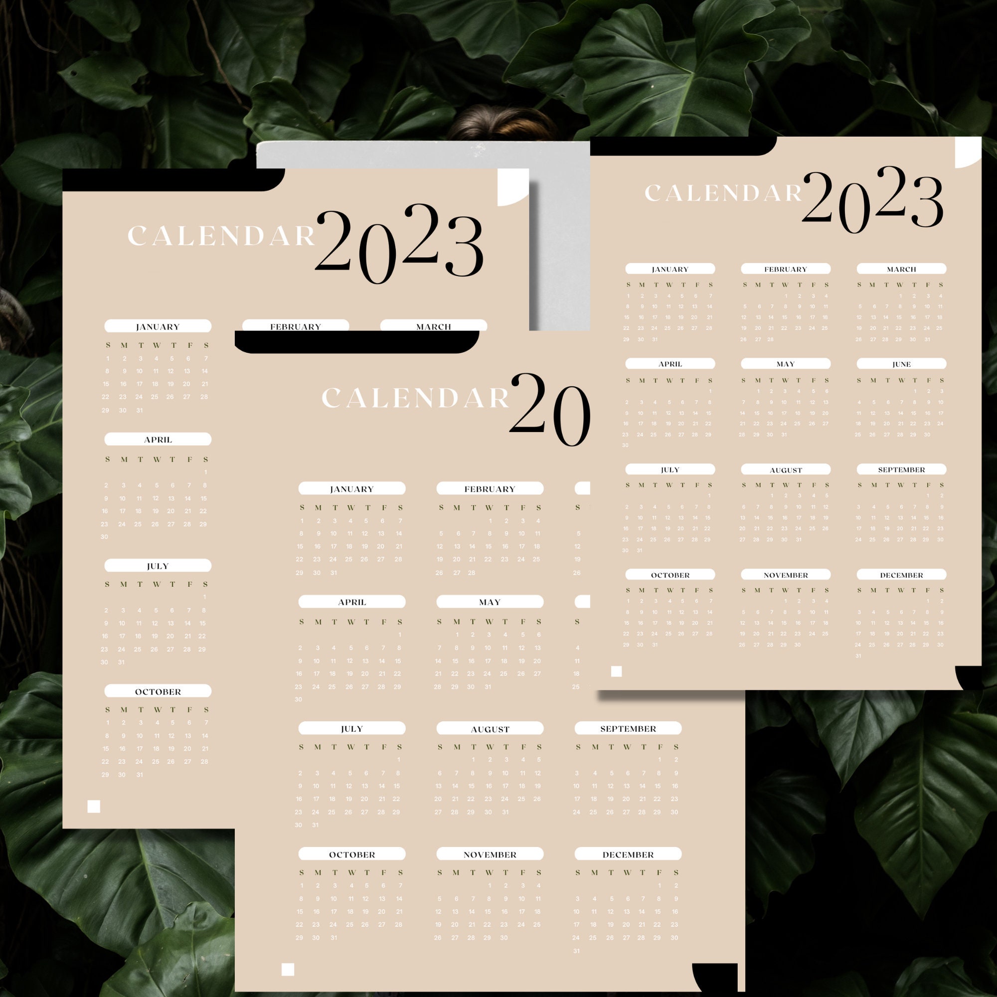 2023 Year Calendar Printable| Minimalist| Calendar in A4,A5 and Letter ...
