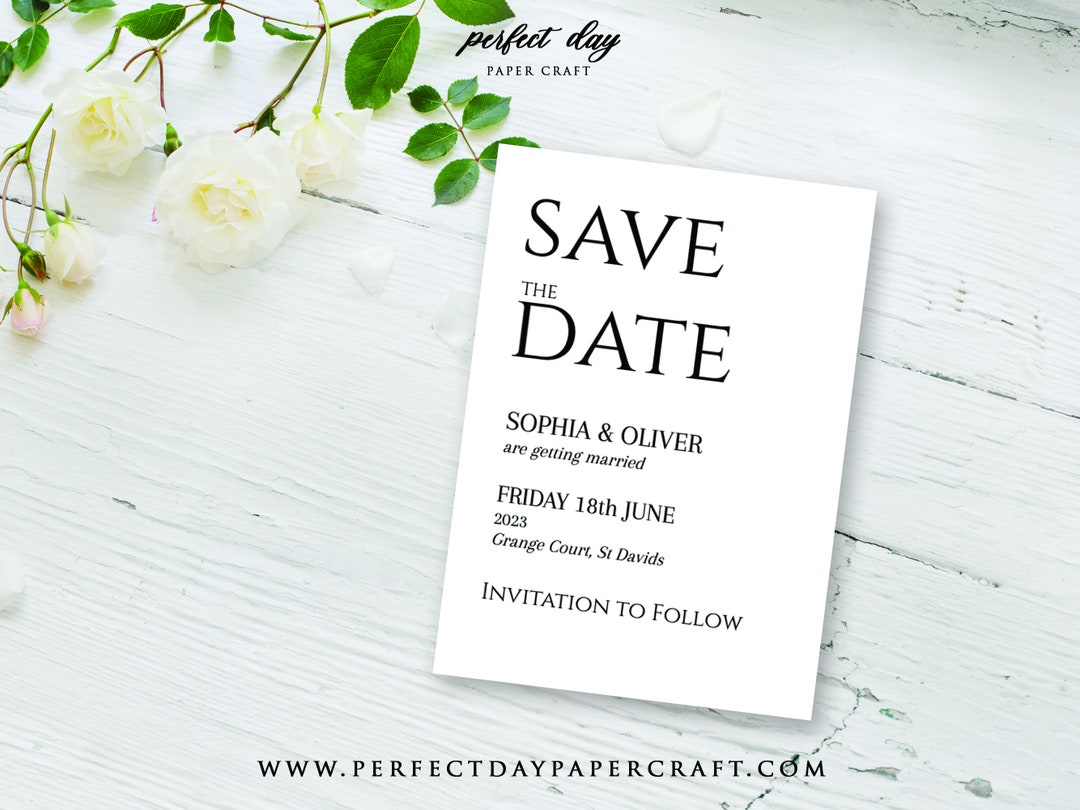 Wedding Template - Instant Download , Modern Save the Date Card ...