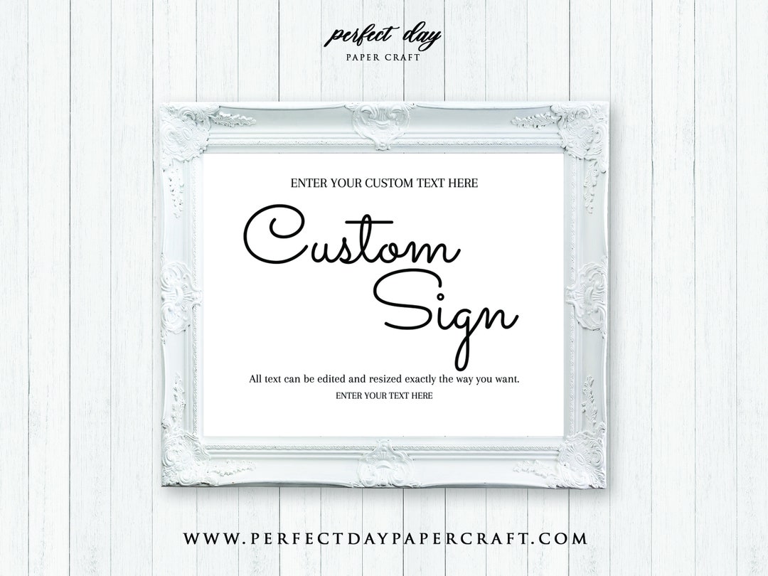 Wedding Template - Instant Download , Modern Custom Sign – Editable ...