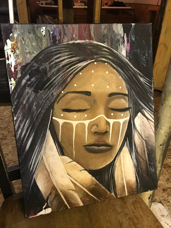 First Nation Woman Painting | Etsy