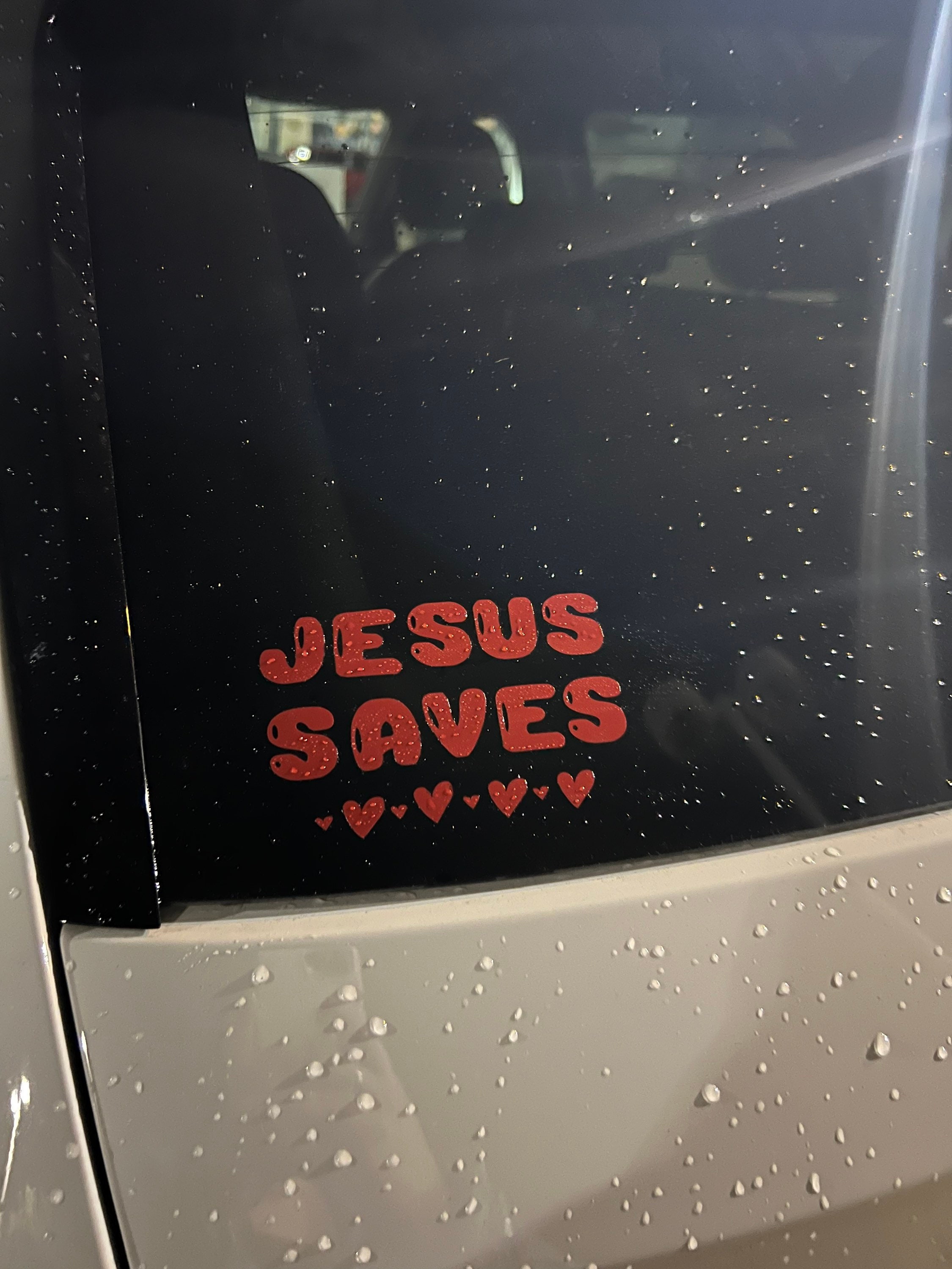Jesus Saves Car Decal - Christian Car Decal - Red Waterproof Car Decal ...