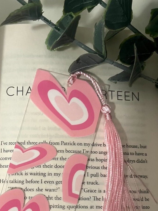 Acrylic Trendy Bookmarks Valentines Day Hearts Y2K Valentines Themed ...