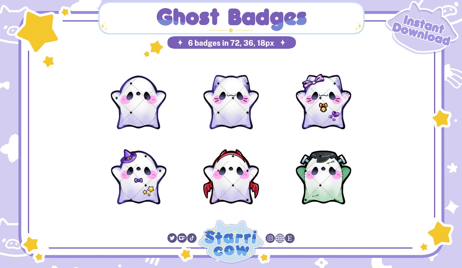 Cute Halloween Ghost Sub Badges for Twitch/youtube/discord - Etsy