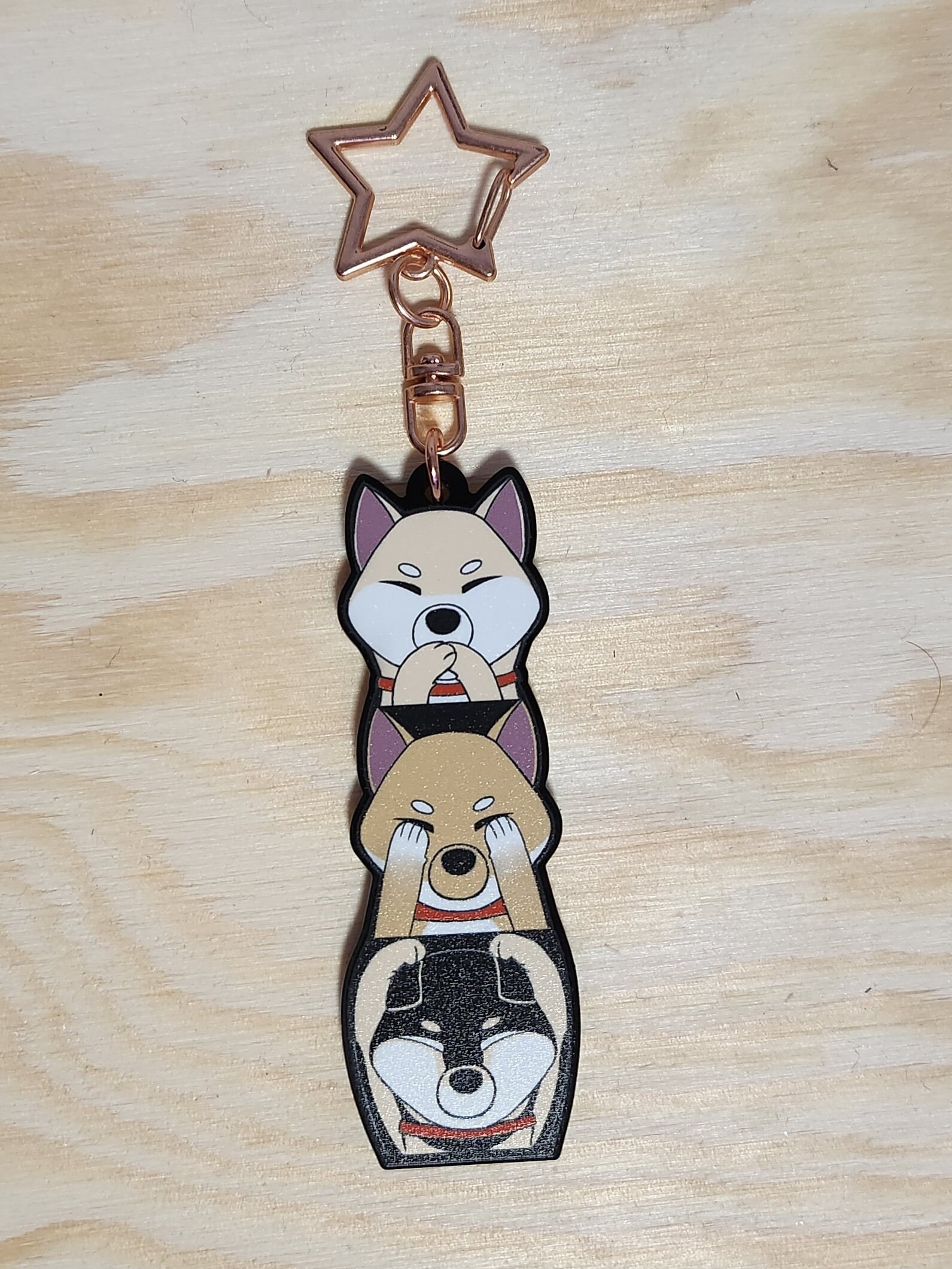 Acrylic Keychain - Shiba Inu - Three Wise Shibe | Bag Accessories - Etsy