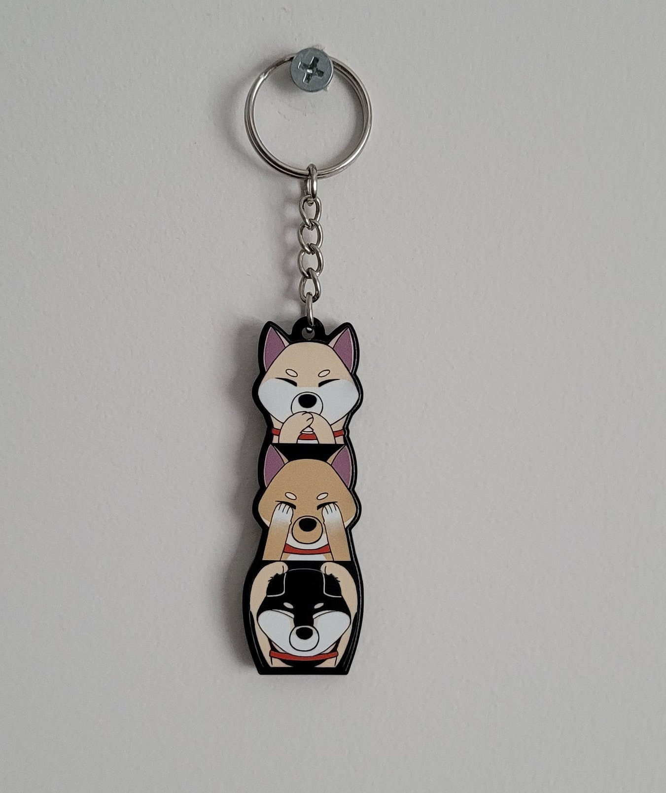 Acrylic Keychain - Shiba Inu - Three Wise Shibe | Bag Accessories - Etsy