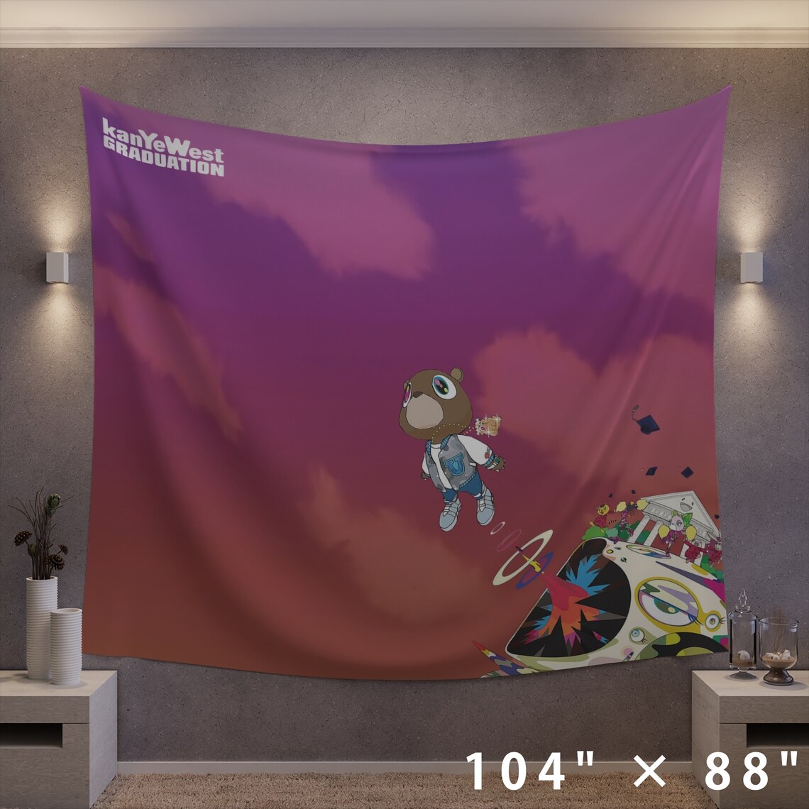 Kanye West Graduation Tapestry Banner Kanye Graduation Bear - Etsy