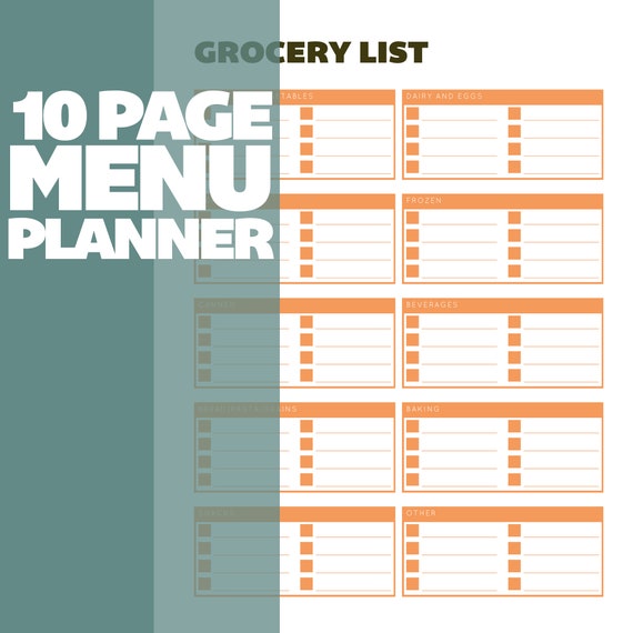 Digital Meal Planner Meal Planner Printable - Etsy