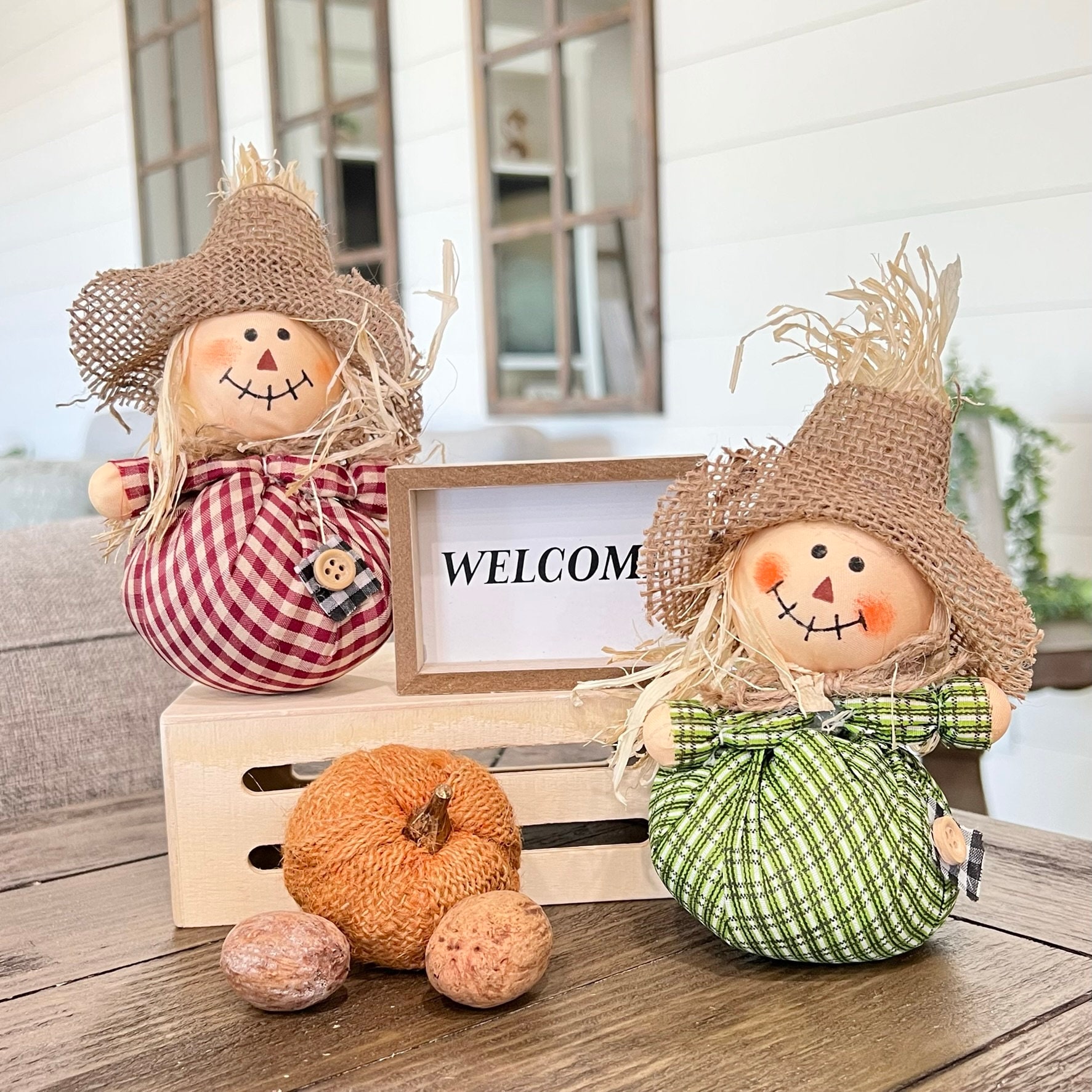 Mini Scarecrows, Tiered Tray Decor, Autumn Decor, Thanksgiving Decor ...